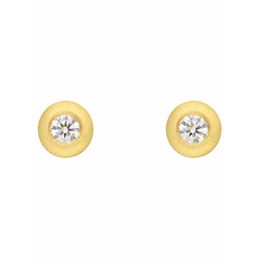 Adelia´s Paar Ohrhänger ADELIA´S "585 Gold Ohrringe Ohrstecker mit Diamant Brillant Ø 4,2 mm" Gr. Damen, 0,07 ct VVS = sehr sehr kleine Einschlüsse, Gelbgold 585, goldfarben (gold) Damen Ohrhänger