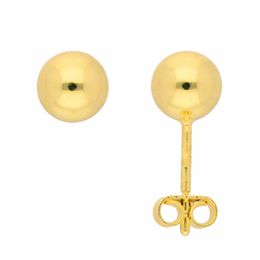 Adelia´s Paar Ohrhänger ADELIA´S "585 Gold Ohrringe Ohrstecker Ø 6 mm" Gr. Damen, Gelbgold 585, goldfarben (gold) Damen Ohrhänger