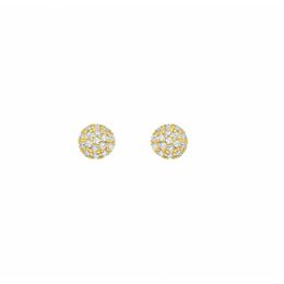 Adelia´s Paar Ohrhänger ADELIA´S "1 585 Gold Ohrringe / Ohrstecker mit Zirkonia Ø 5,5 mm" Gr. Damen, Gelbgold 585, goldfarben (gold) Damen Ohrhänger