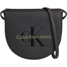 Calvin Klein Jeans Umhängetasche, Logo-Prägung, Kunstleder, für Damen, schwarz