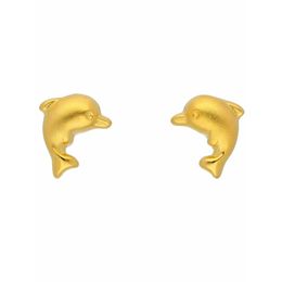 Adelia´s Paar Ohrhänger ADELIA´S "585 Gold Ohrringe Ohrstecker Delphin" Gr. Damen, Gelbgold 585, goldfarben (gold) Damen Ohrhänger
