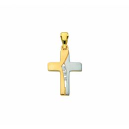 Adelia´s Kette ohne Anhänger ADELIA´S "585 Gold Kreuz mit Zirkonia" Halsketten Gr. Gelbgold 585, goldfarben (gold) Damen Ketten ohne Anhänger