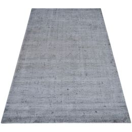 Teppich my home "Shirley, handgewebter Viskose-Teppich, farblich changierend" Teppiche Gr. B/L: 240 cm x 320 cm, 12 mm, 1 St., grau Esszimmerteppiche