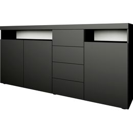 borchardt Möbel Highboard BORCHARDT MÖBEL "Kapstadt" Sideboards Gr. B/H/T: 200 cm x 93 cm x 35 cm, 4, schwarz (schwarz matt) Highboards