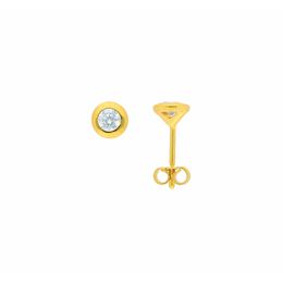 Adelia´s Paar Ohrhänger ADELIA´S "1 585 Gold Ohrringe / Ohrstecker mit Zirkonia" Gr. Damen, Gelbgold 585, goldfarben (gold) Damen Ohrhänger