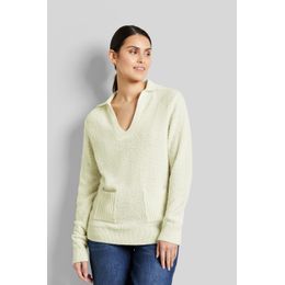 V-Ausschnitt-Pullover Bugatti Gr. L, beige (ecru) Damen Pullover V-Pullover