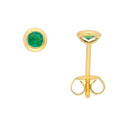 Adelia´s Paar Ohrhänger ADELIA´S "1 585 Gold Ohrringe / Ohrstecker mit Smaragd" Gr. Damen, Gelbgold 585, grün Damen Ohrhänger
