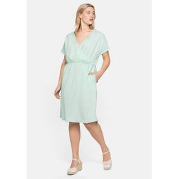 Sommerkleid sheego "Große Größen" Gr. 50, Normalgrößen, grün (mint) Damen Kleider Knielange