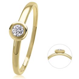 Diamantring ONE ELEMENT "0,08 ct Diamant Brillant Ring aus 585 Gelbgold" Fingerringe Gr. 48, mit Diamant, Gelbgold 585-Diamanten, goldfarben (gold) Damen Diamantringe