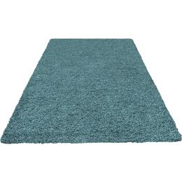 Hochflor-Teppich Home Affaire "Viva" Teppiche Gr. B/L: 280 cm x 390 cm, 45 mm, 1 St., blau (aquamarin) Esszimmerteppiche