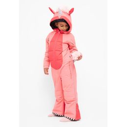 Schneeoverall WeeDo "UNIDOO SILVER Einhorn" Gr. 140/152, Normalgrößen, pink (peachy_pink) Mädchen Overalls Schneeanzüge