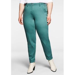 Stretch-Hose sheego "Große Größen" Gr. 40, Normalgrößen, grün (opalgrün) Damen Hosen High-Waist-Hosen