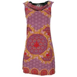 Guru-Shop Midikleid Kapuzen Buddha Mandala Minikleid