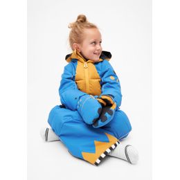 Schneeoverall WeeDo "Monster" Gr. 116/128, Normalgrößen, blau (blue) Jungen Overalls Schneeanzüge