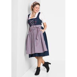 Dirndl sheego "Große Größen" Gr. 54, Normalgrößen, blau (blue denim) Damen Kleider Große Größen