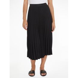 Plisseerock Tommy Hilfiger "FLUID TWILL PLEATED MIDI SKIRT" Gr. 34, schwarz (black) Damen Röcke Plisseeröcke