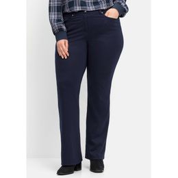 Bootcuthose sheego "Große Größen" Gr. 46, Normalgrößen, blau (nachtblau) Damen Hosen 5-Pocket-Hose 5-Pocket-Hosen