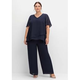 Jumpsuit sheego "Große Größen" Gr. 44, Normalgrößen, blau (marine) Damen Overalls