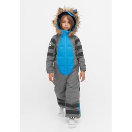 Schneeoverall WeeDo "RACOONDO" Gr. 104/116, Normalgrößen, grau (grey melange) Jungen Overalls Schneeanzüge