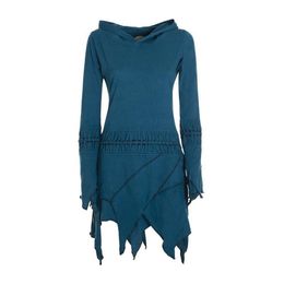 Vishes Zipfelkleid Langarm Damen Elfen Zipfel Kleid Tunika mit Zipfelkapuze Hippie