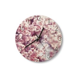DEQORI Wanduhr 'Kirschblütenzweige' (Glas Glasuhr modern Wand Uhr Design Küchenuhr)