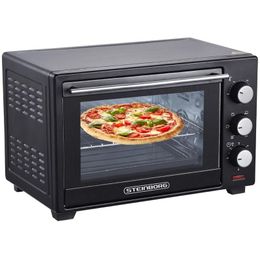 Minibackofen 25 Liter Pizzaofen 3 in 1 Backofen Backofen mit Umluft 1600 Watt - Schwarz - Steinborg