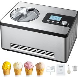 Vevor - Kompressor Eismaschine Eiscrememaschine 2 l, 180 w Frozen Joghurtbereiter Speiseeismaschine 3 Modi Joghurtmaschine Haushalt, Tragbare