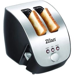 Zilan - Schräg-Toaster 2 Scheiben Toaster Toaster Schrägtoaster Toastautomat Röstautomat 1000 Watt Edelstahl-Gehäuse Stufenlos einstellbar INOX-Design