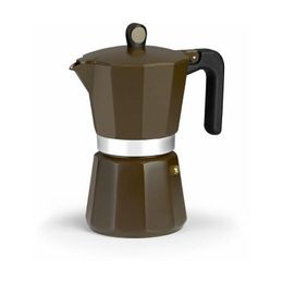 Italienische Kaffeemaschine Induktion Creme m671012/ 12 Tassen/ braun