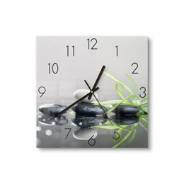 DEQORI Wanduhr 'Naturstein Arrangement' (Glas Glasuhr modern Wand Uhr Design Küchenuhr)