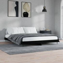 MAISONCHIC - Bettgestell, Schlafzimmerbett/Doppelbett, Erwachsenenbett Schwarz 180x200 cm Holzwerkstoff XTJTE204911