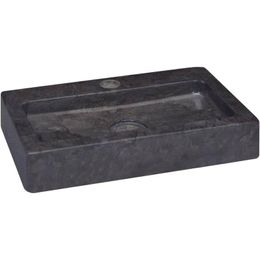 Waschbecken, Aufsatzwaschbecken, Waschschale,Waschtisch Spülbecken Premium Schwarz 38x24x6,5 cm Marmor JSHD757474 MAISONCHIC