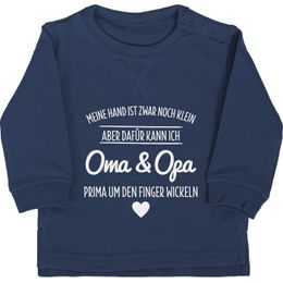 Shirtracer Sweatshirt Oma und Opa um den Finger wickeln Großeltern Sprüche Baby