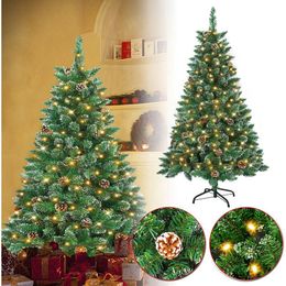 Künstlicher Weihnachtsbaum mit Beleuchtung 120cm pvc led Tannenbaum Christbaum mit ständer Weihnachtsdeko (120cm 120 Leuchten) - Hengmei