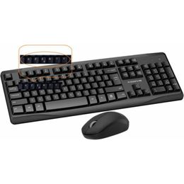 Cofi Bluetooth qwery Tastatur & Mouse Set, Ultra Dünn Wireless Tastatur & Maus -Set Deutsches Layout qwertz Bluetooth 3.0 Kabellose Tastatur & Maus