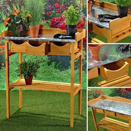 Pflanztisch Gartenarbeitstisch Pflanzregal Gartentisch Blumentisch Tisch - Melko