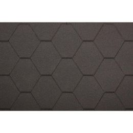 Timbela - Bitumenschindeln Hexagonal Rock h-black, Schwarz Bitumen-Dacheindeckung