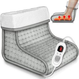 Fußwärmer Grau mit 6 Temperaturstufen & Timer Fußheizung elektrisch Überhitzungsschutz & Abschaltautomatik - sinnlein