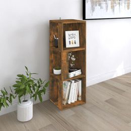 MAISONCHIC - Eckregal,Bücherregal,Pflanzenständer Räuchereiche 33x33x100 cm Holzwerkstoff VMEC721609