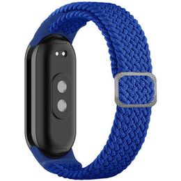 Cofi 1453 - Geflochtenes Stoffarmband kompatibel mit Xiaomi Mi Band 8 Armband Blau