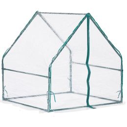 Frühbeet Folien-Gewächshaus Klein Treibhaus Garten Transparent 94x91x96cm - Hattoro