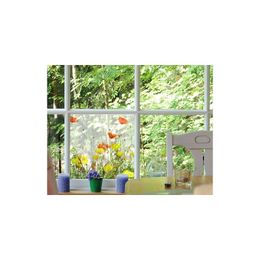 MICASIA Fensterfolie - Sichtschutz Fenster - Wild Flowers - Fensterbilder Frühling Größe HxB: 10cm x 10cm