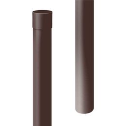Inefa Fallrohr Kunststoff 200 cm, Dachrinnenzubehör, einfache Steckmontage, Made in GermanyDN 75, 1 Stück Dunkelbraun - Dunkelbraun