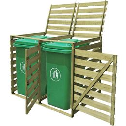Sweiko - Mülltonnenbox für 2 Tonnen 240 l Imprägniertes Holz 26895