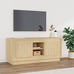 TV-Schrank, TV-Lowboard, tv Möbel, Fernsehschrank Moderner Stil Sonoma-Eiche 102x35x45 cm Holzwerkstoff NMKS93324 MAISONCHIC