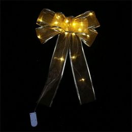 Party Ornamente Weihnachtsbaum Dekoration Home Led Lichter Bowknot String Light Weihnachten Bowknot Ribbon Lights Ribbon Bows - Minkurow