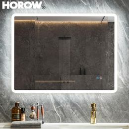 Horow - led Badezimmerspiegel Badspiegel mit-Beleuchtung Wandspiegel mit-Licht und Entfoggen, Dimmbar, 6500K 3 Farbtemperaturen Horizontal/Vertikal,