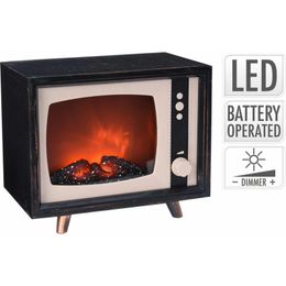 Koopmann Led Kamin Fernseher Nostalgie Kaminfeuer Tischkamin Flammeneffekt Deko 21x18cm