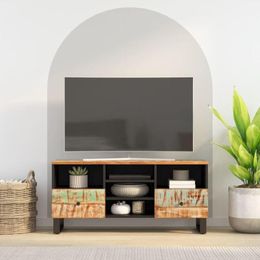 MAISONCHIC - TV-Möbel,TV-Schrank TV-Lowboard für Wohnzimmer TV-Hängeschrank 100x33x46 cm Altholz Massiv und Holzwerkstoff 28358