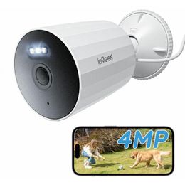 4MP wlan Überwachungskamera Aussen mit Spotlights Farbiger Nachtsicht 2,4 GHz WiFi ip Kamera Outdoor Zwei-Wege-Audio - white - Iegeek